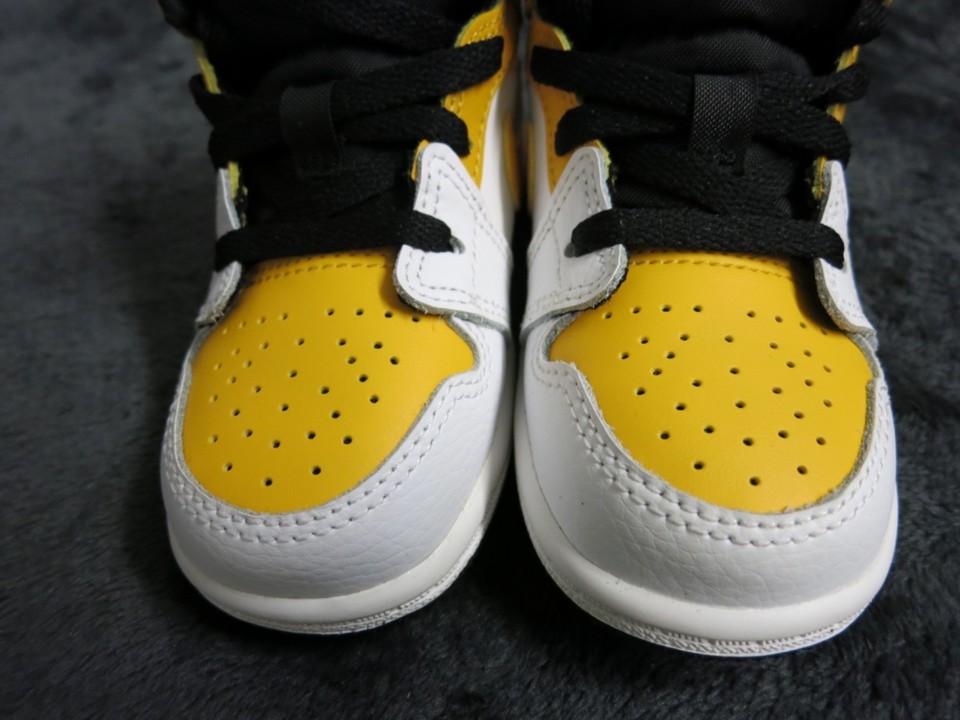 Nike Air Jordan 1 Mid (Td) White-University Gold-Black Sz 7c [640735 ...