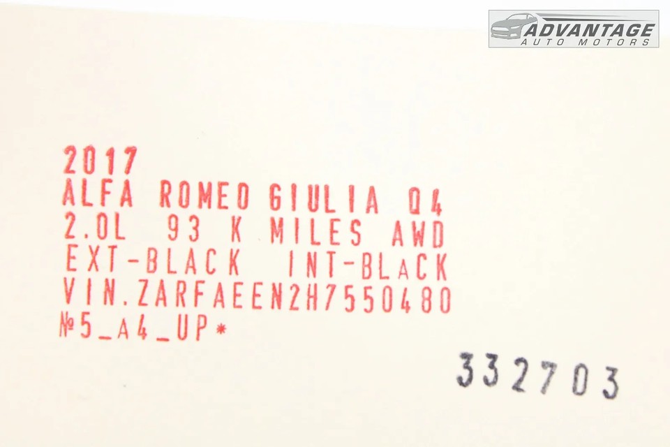 2017-2023 ALFA ROMEO GIULIA TI DASHBOARD HAZARD LIGHT CONTROL SWITCH ...