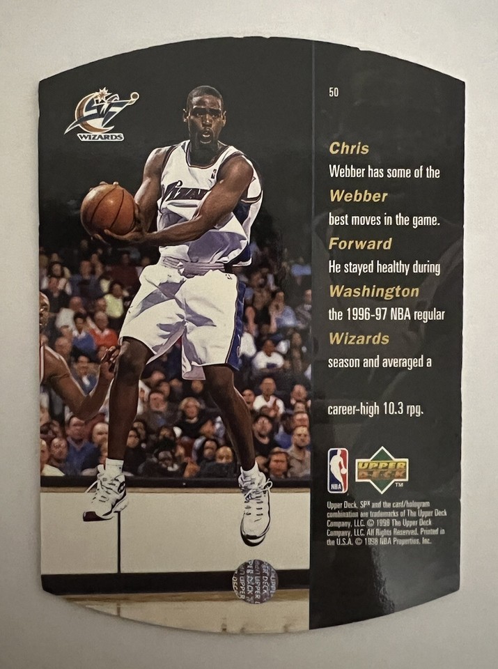 1997-98 SPX NBA Chris Webber Sky Blue Die-Cut #50 WASHINGTON WIZARDS | eBay