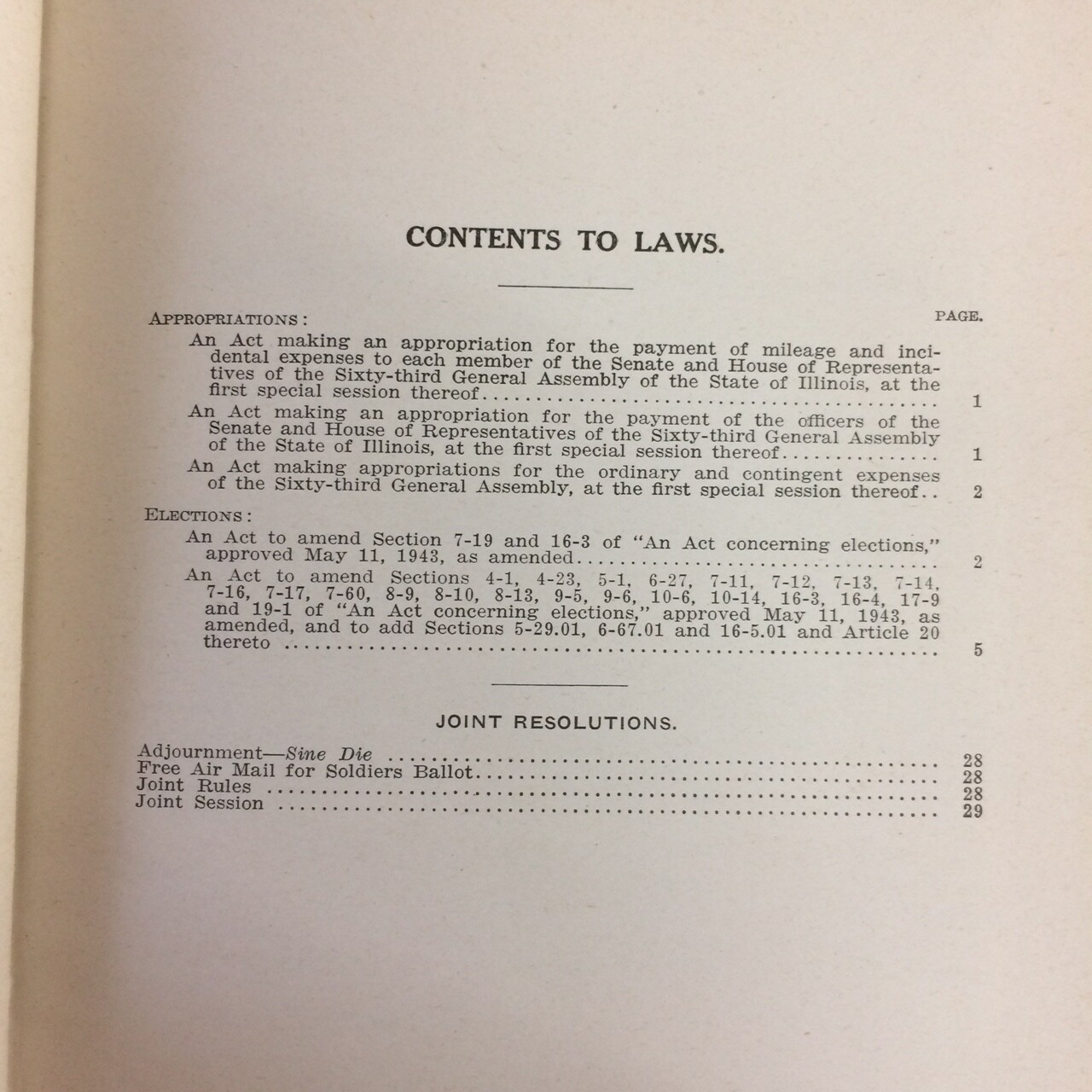 Book Laws Journals Senate House of Reps State of Illinois 1943 FREE ...