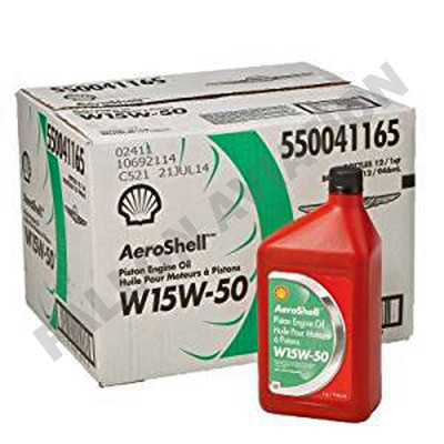AeroShell Oil W 15W-50 Multigrade Semi-Syn Aircraft Engine Oil - 12 ...