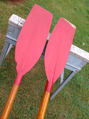 Two, Wood Sweep Oars made by Croker, Australia, 1970s for Racing Rowing ...