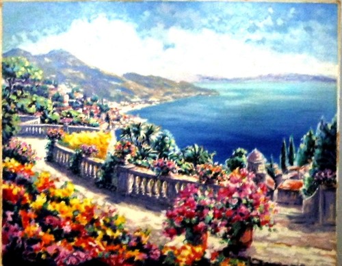 Vintage Original Signed Artist Print Serigraph Riviera by Peter Eastham ...