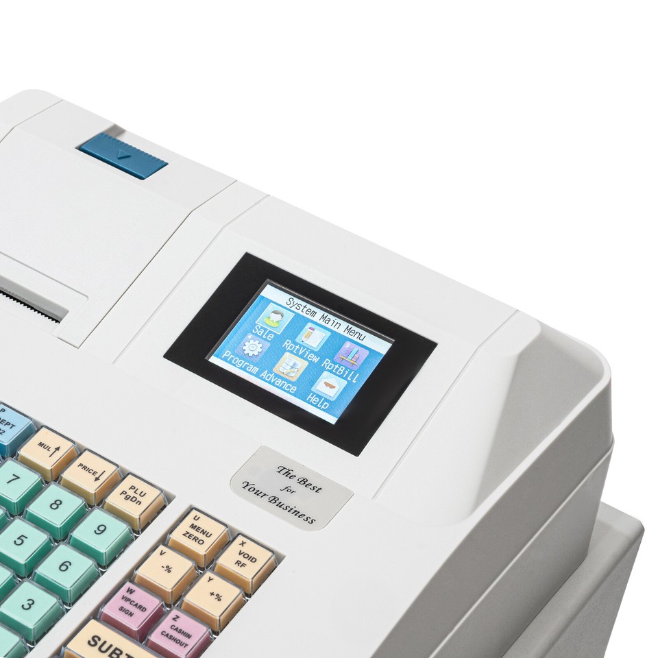 Electronic Cash Register POS Casher 8 Digital LED 48 Keys with Drawer ...