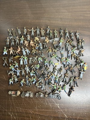 Huge LOT 1/35 Plastic & Resin Painted Model Soldiers WWII US German ...