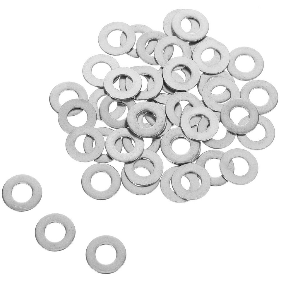 50 Pcs Stainless Flat Washer Metal Screw Washers Small for Screws ...