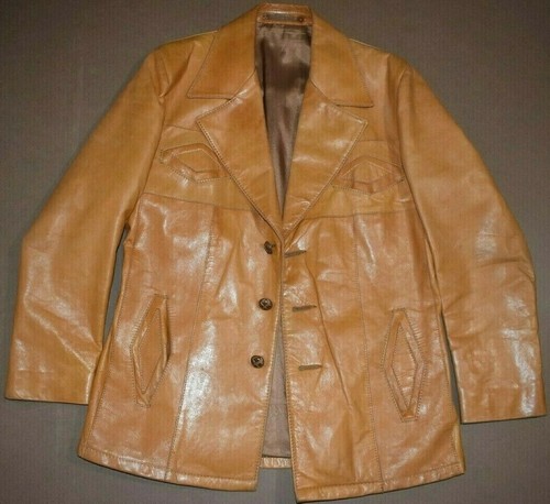 vintage Robert A Lewis Idea Chestnut Leather Wear Jacket - Mens Size 42 ...