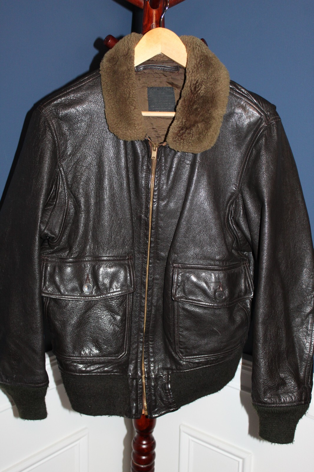 Original Early Vietnam War Era U.S. Navy Flyers G1 Brown Leather Flight ...