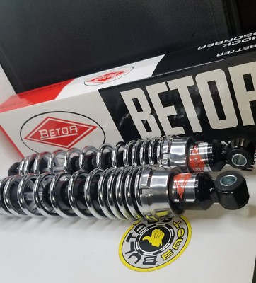 NEW OEM BETOR SHOCKS 340mm 13.4 inches BLACK BODY CHROME SPRING | eBay