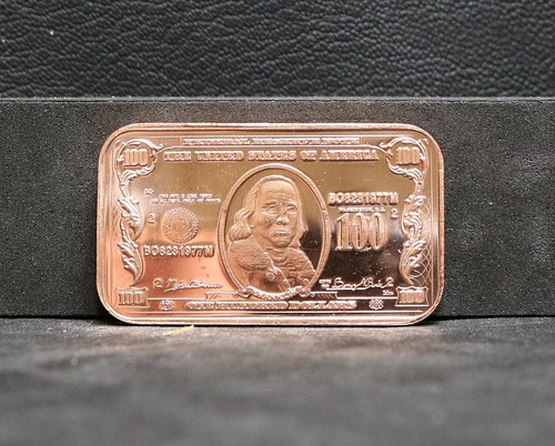 1 oz .999 Copper Bar - $100 Ben Franklin Note Free Shipping #827 | eBay