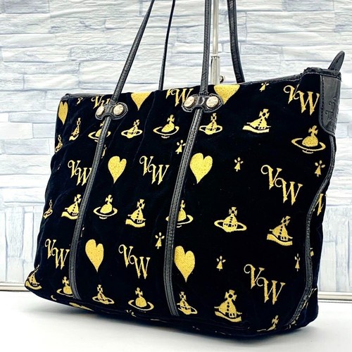 Vivienne Westwood Orb Tote Bag Suede Black Yellow Women's From Japan ...