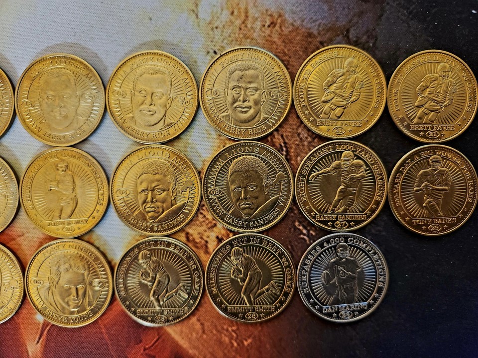 NFL Limited Edition 1997 Pinnacle NFL Collector Coins Lot of 23! SEE ...