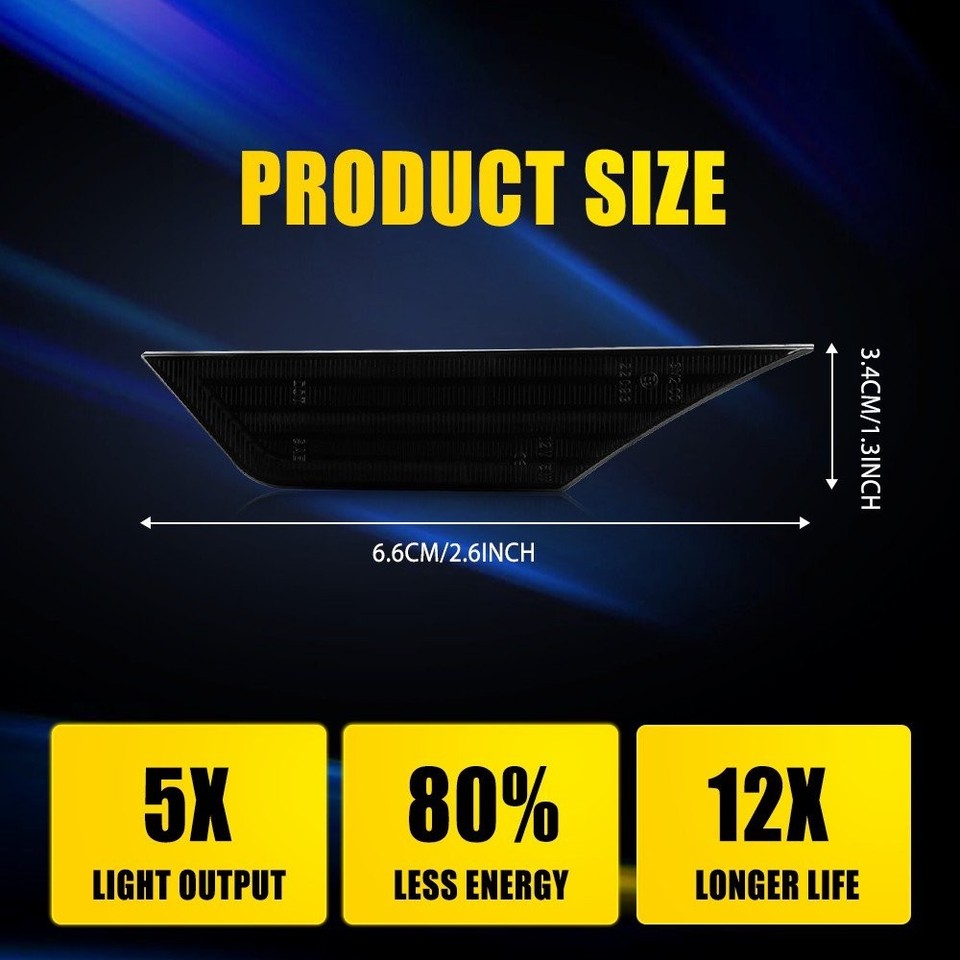 Dynamic LED Side Marker Light Switchback Turn Signal DRL For 16-21 ...