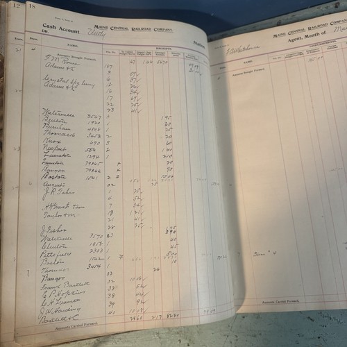 Original Antique 1905 Central Maine Railroad Register Of Way Bills ...