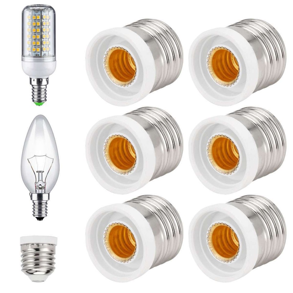 1-20Pc Light Bulb Socket Adapter Medium Base E26 to Candelabra E12 ...