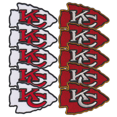 10 pcs Kansas City Chiefs Football Logo Sew Iron On Embroidery Applique ...