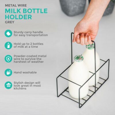 2 Milk Bottle Holder Tidy Crate Rack Carry Carrier Doorstep Store Drink ...