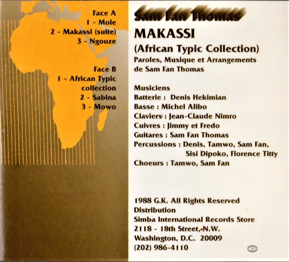 Sam Fan Thomas. Makassi. Cameroons. CD. G.K. No Number. Like new | eBay