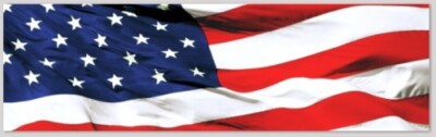 Wavy United States of America American Flag 3x10 Vinyl Bumper Sticker ...