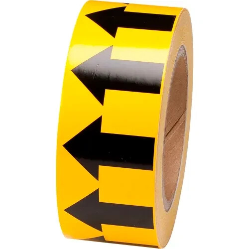 Brady 91420 Flow Direction Arrow Tape, Caution Tape, 30 yard, Sbwh ...