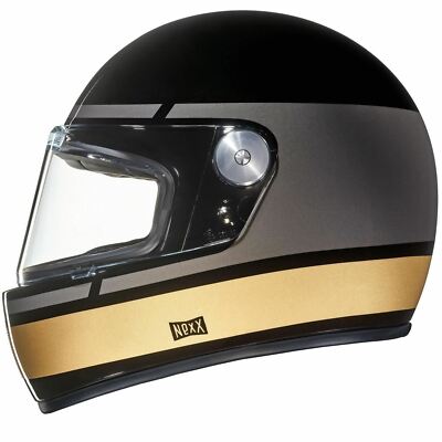 Nexx XG100R Street Motorcycle Vintage Helmet - Record Black / Grey ...