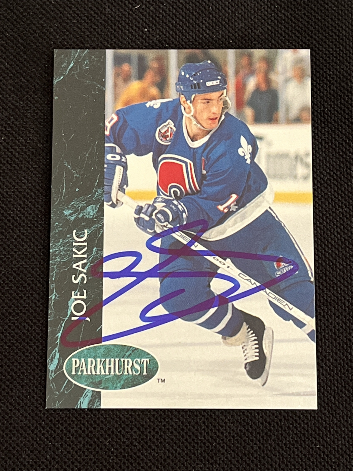 HOF JOE SAKIC 1992-93 PARKHURST SIGNED AUTOGRAPHED CARD #147 QUEBEC ...