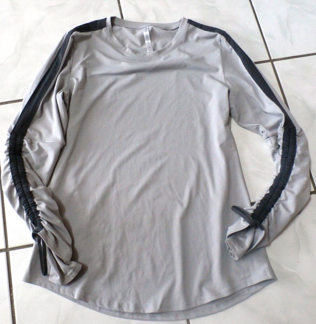 Fabletics Cashel Gray Shirt Cinch Adjustable Long Sleeve M Activewear ...