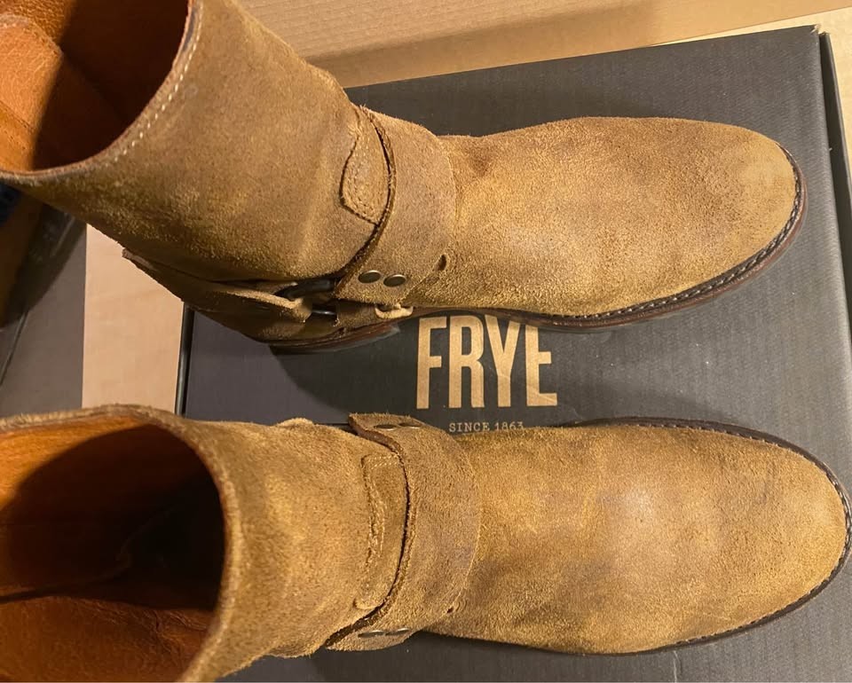 Frye 'Chestnut Suede' Harness Back Zip Boot Ex+ Condition: Men’s 9.0 ...