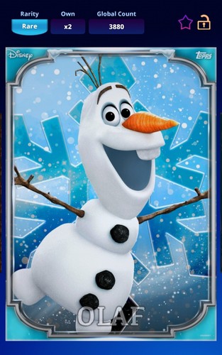 Topps Disney Collect Digital Frozen Sister's Day OLAF Blizzard Blue ...