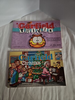 Vintage The Garfield Trivia Book And Garfield Christmas 2 Books | eBay