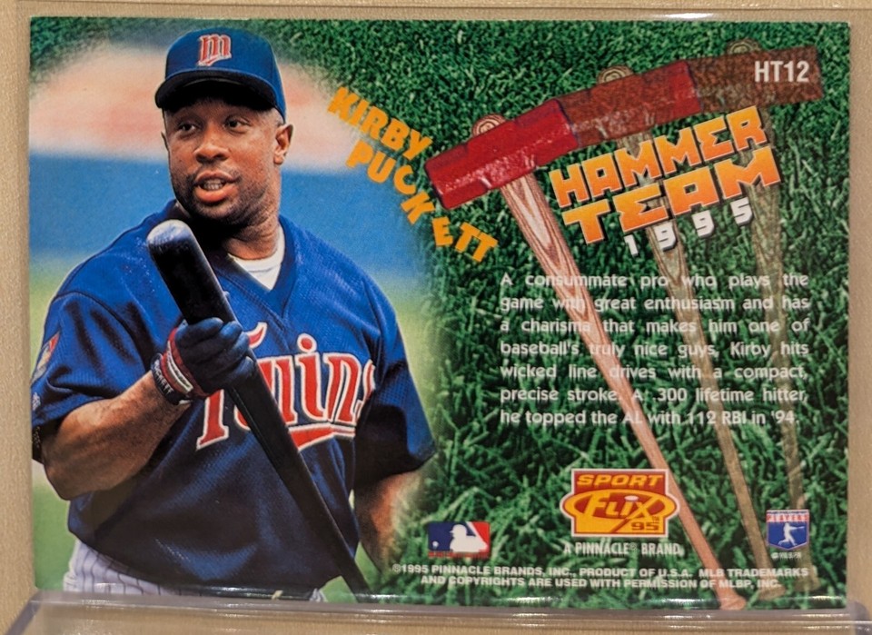 1995 Sportflix HAMMER TEAM #12 Kirby Puckett Twins HOF RARE LENTICULAR ...