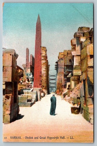 Egypt Karnak Obelisk and Great Hypostyle Hall Postcard | eBay