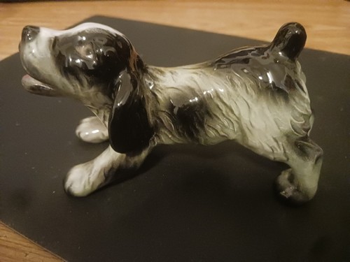 Collectable Goebel Ceramic Black and Gray Spaniel Dog Figurine TMK6 ...