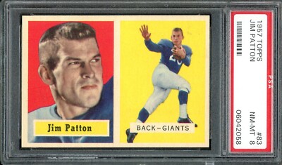 1957 Topps Football #83 Jim Patton PSA 8 | eBay