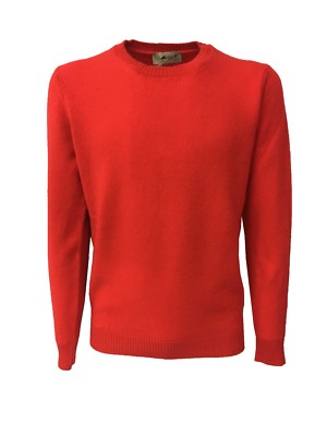Irish Crone Men's Sweater Red 100% Wool Made In Italy | eBay