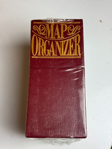 Vintage Map Organizer Storage Box Burgundy With Golf Foil *NEW* | eBay