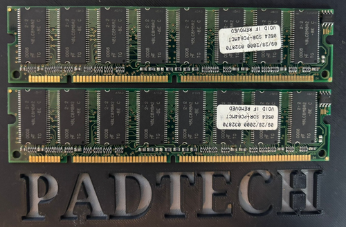 Lot of 2 × 64MB (128MB Total) 168-Pin SDRAM PC100 Memory Micron Chips ...