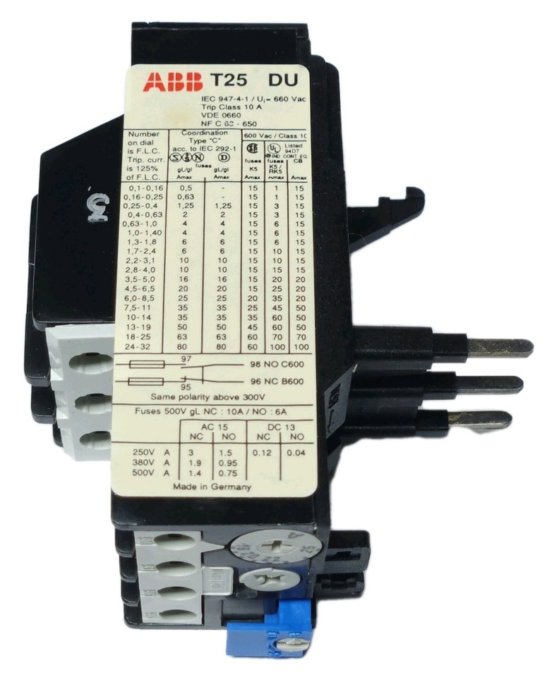 ABB T25DU25 Thermal Overload Relay 18-25 AMP T 25 DU | eBay