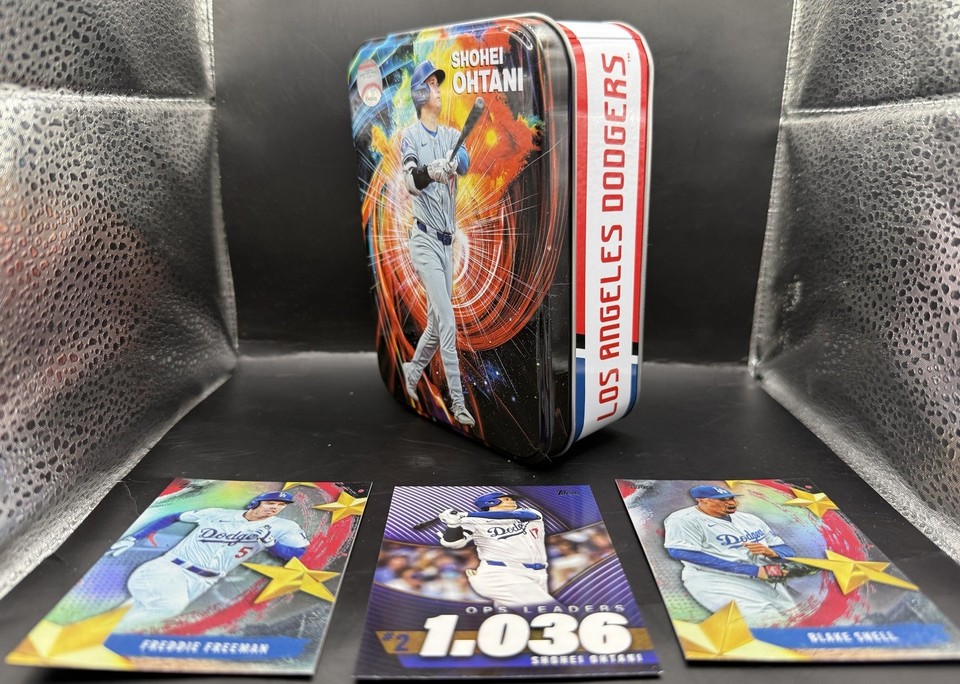 2025 LA Dodger Topps Cards including in a collectible Shohei Ohtani Tin ...