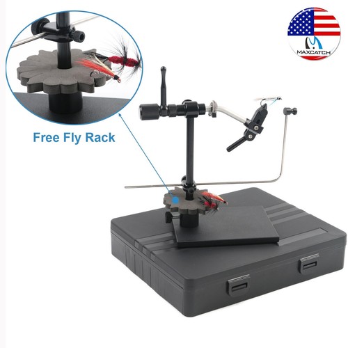 Maxcatch Rotary Fly Tying Vise Fly Fishing Tackle Kit Travel Alloy ...