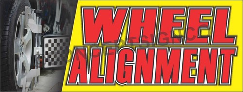 1.5'X4' WHEEL ALIGNMENT BANNER Outdoor Signs Cars Autos Repairs Tires ...
