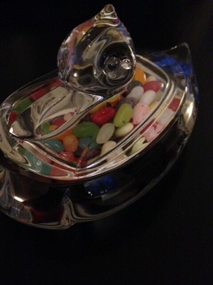 Duncan Miller ~ Heavy Glass Duck ~Lid ~ Dish ~ Candy, Trinkets etc etc ...