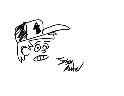 JASON RITTER HAND SIGNED DRAWN GRAVITY FALLS DIPPER SKETCH PROOF ...