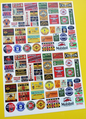 Model Railway OO GAUGE USA GAS OIL & MOTOR THEME SIGNS POSTERS stickers ...