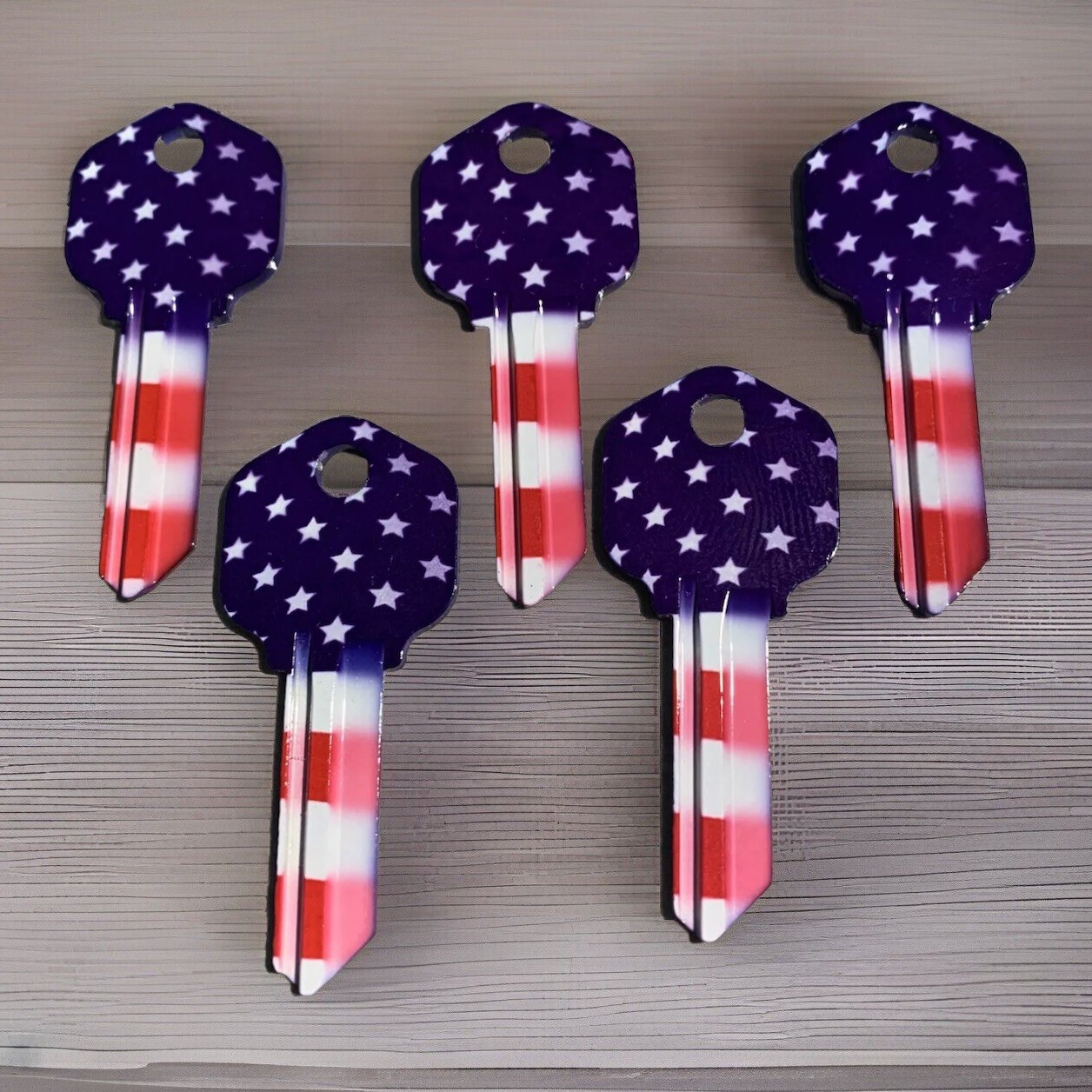 5X-PATRIOTIC STARS &TRIPES US FLAG KEYS Uncut NEW House Key Blanks ...