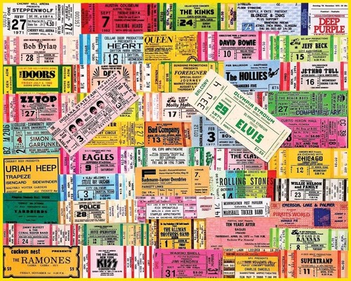 Concert Tickets Collage 1000 piece jigsaw puzzle by White Mountain ...