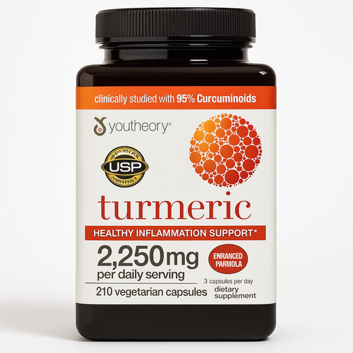 youtheory Turmeric Healthy Inflammation Support 2250 mg 210 Capsules ...