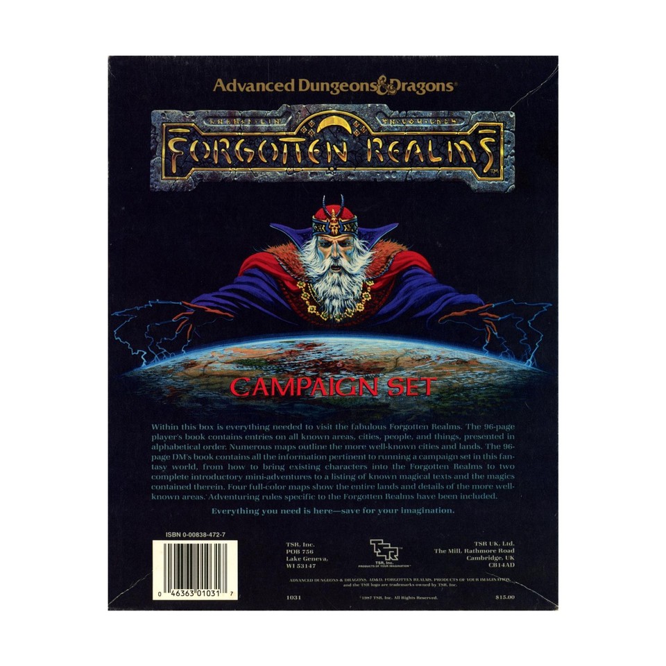 TSR Forgotten Realms Mi Forgotten Realms Campaign Setting (1st Ed, 1 ...