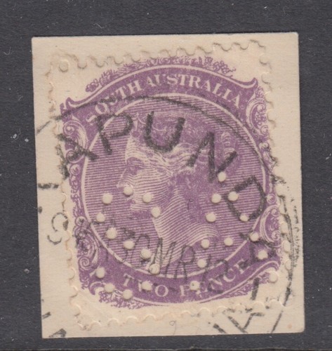 South Australia 'Kapunda' C1T pmk on 2d. violet perfin S.A. Scarce on ...