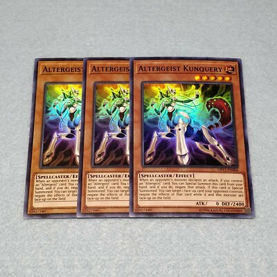 Yugioh Altergeist Kunquery OP11 Super Rare 3 Card Playset NM | eBay